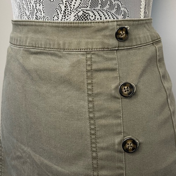 Rewash | Skirts | Rewash Olive Green Denim Mini Skirt With Side Button ...